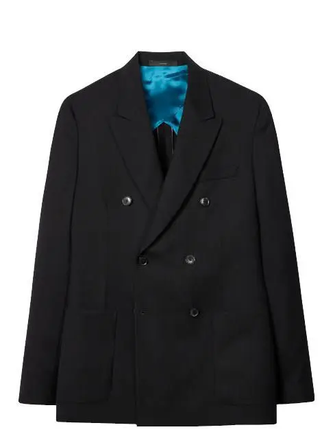 Paul Smith Tailored-fit 'suit To Travel In' Double-breasted Blazer - Black