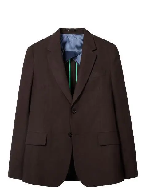 Paul Smith Dark Linen Buggy-lined Blazer - Brown