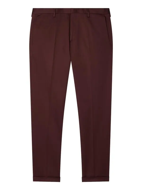Paul Smith Slim-fit Burgundy Cotton-stretch Chinos - Red