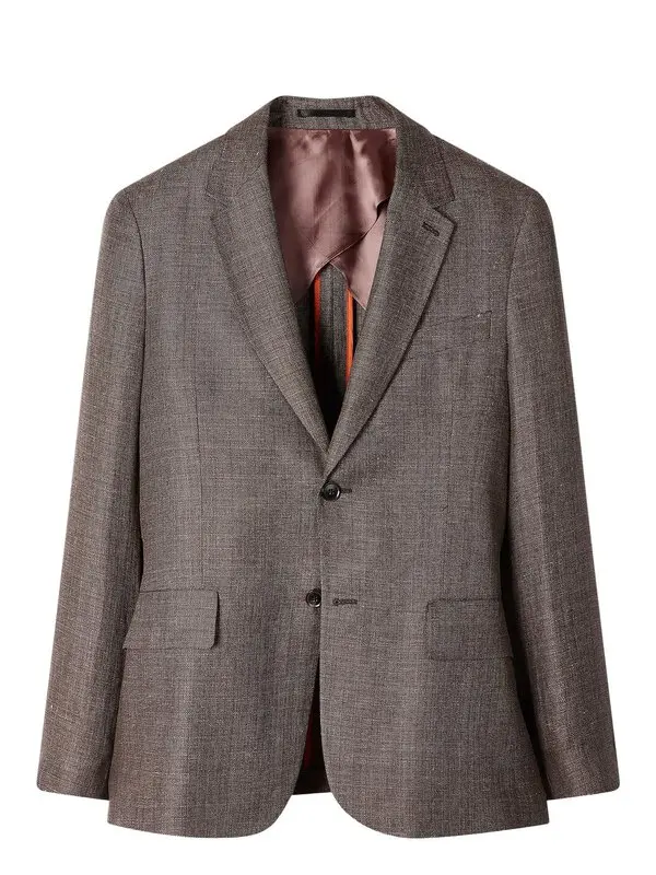 Paul Smith Linen-wool Buggy-lined Blazer - Brown