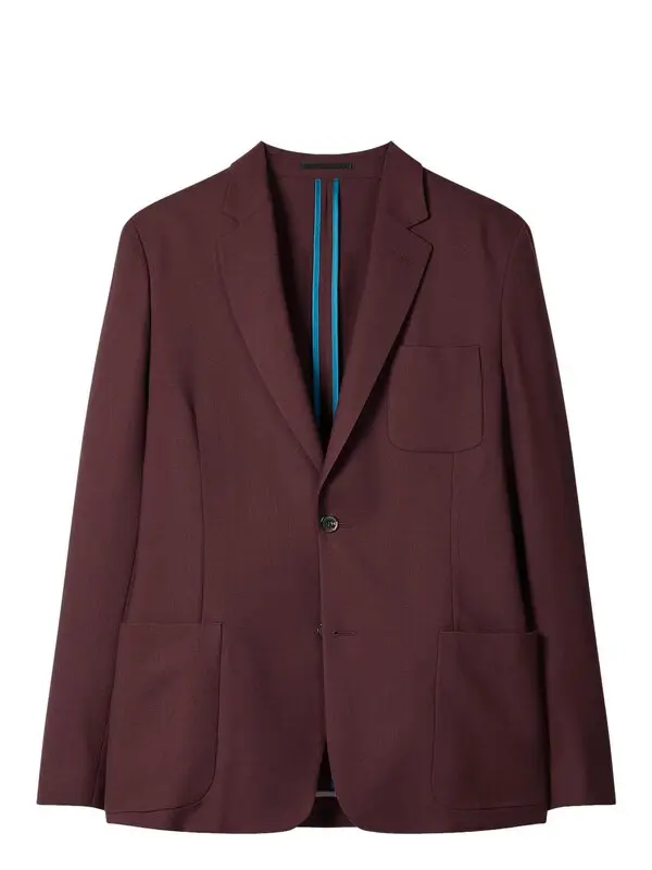Paul Smith A Suit To Travel In Burgundy Wool Unlined Blazer - Red