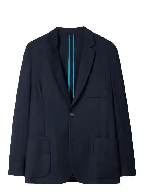 Paul Smith A Suit To Travel In Navy Wool Unlined Blazer - Blue