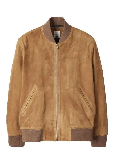 Paul Smith Suede Zip Bomber Jacket - Brown