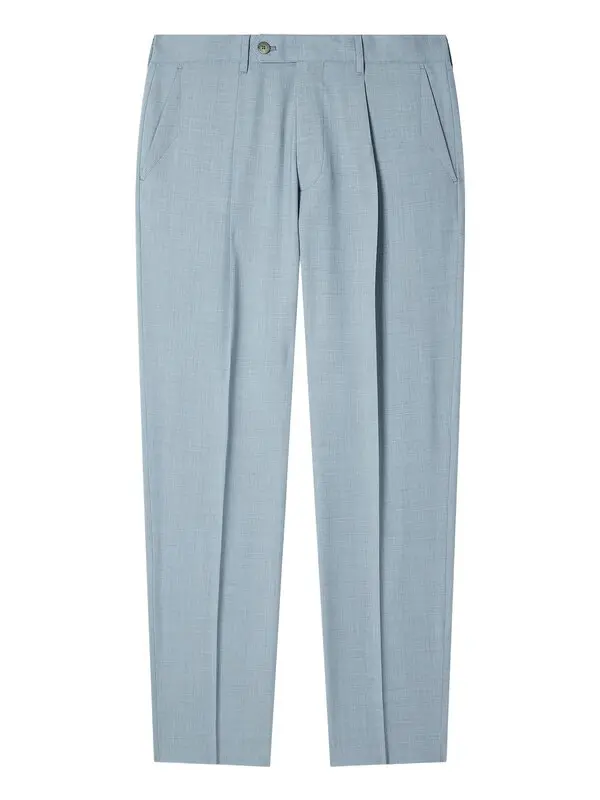 Paul Smith Tapered-fit Marl Wool Trousers - Blue