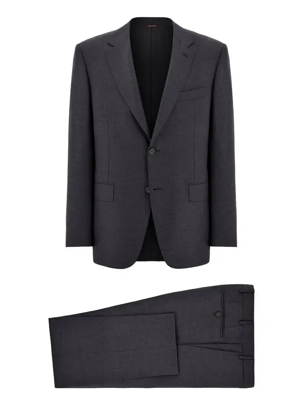 Canali Charcoal Pure Wool Suit - Grey