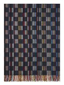Paul Smith Lambswool 'signature Stripe' Check Blanket - Multicolour