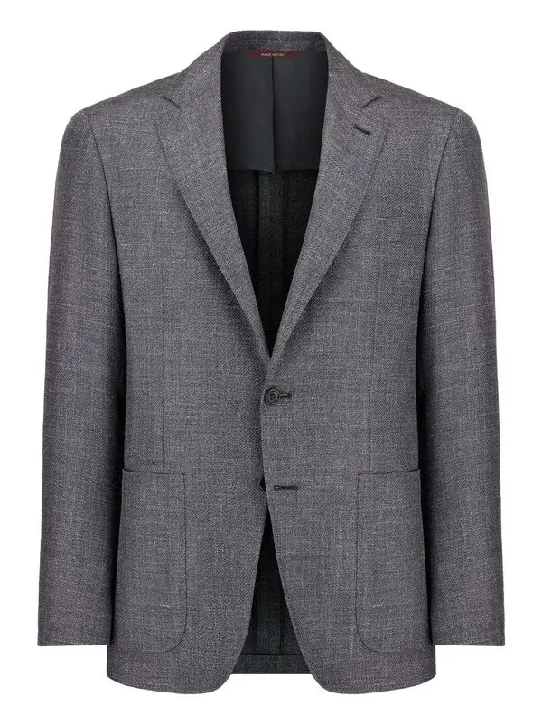 Canali Modern Fit Gray Kei Jacket In A Wool, Silk And Linen Blend - Grey