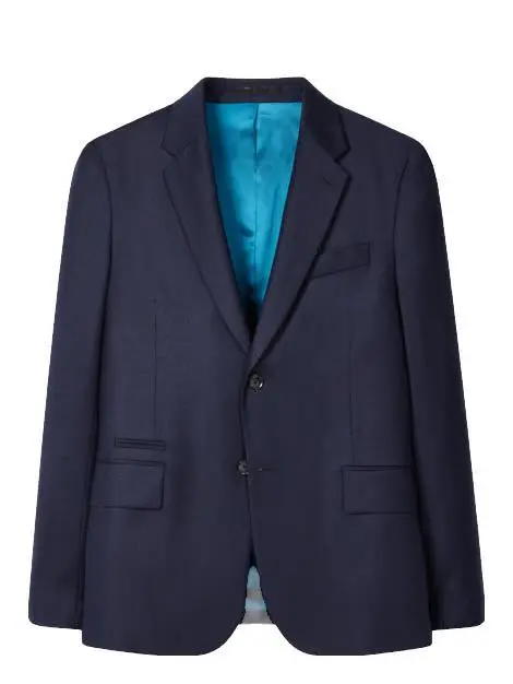 Paul Smith Tailored-fit Navy Overdyed Wool-cashmere Flannel Blazer - Blue
