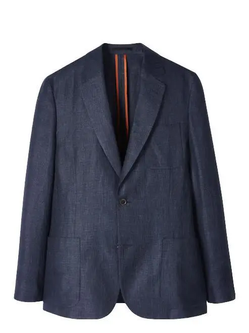 Paul Smith Navy Linen-wool Unlined Blazer - Blue