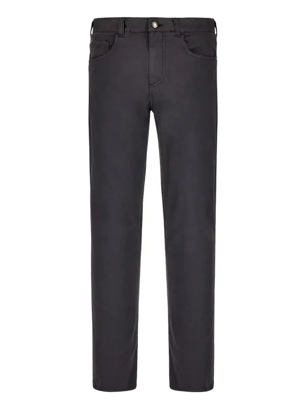 Canali Five-pocket Cotton And Silk Twill Pants - Blue