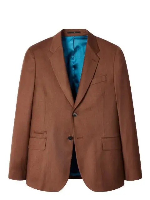 Paul Smith Tailored-fit Cinnamon Overdyed Wool-cashmere Flannel Blazer - Brown