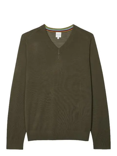 Paul Smith V-neck Merino Wool Sweater - Brown