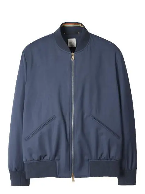 Paul Smith Storm System Wool Bomber Jacket - Blue