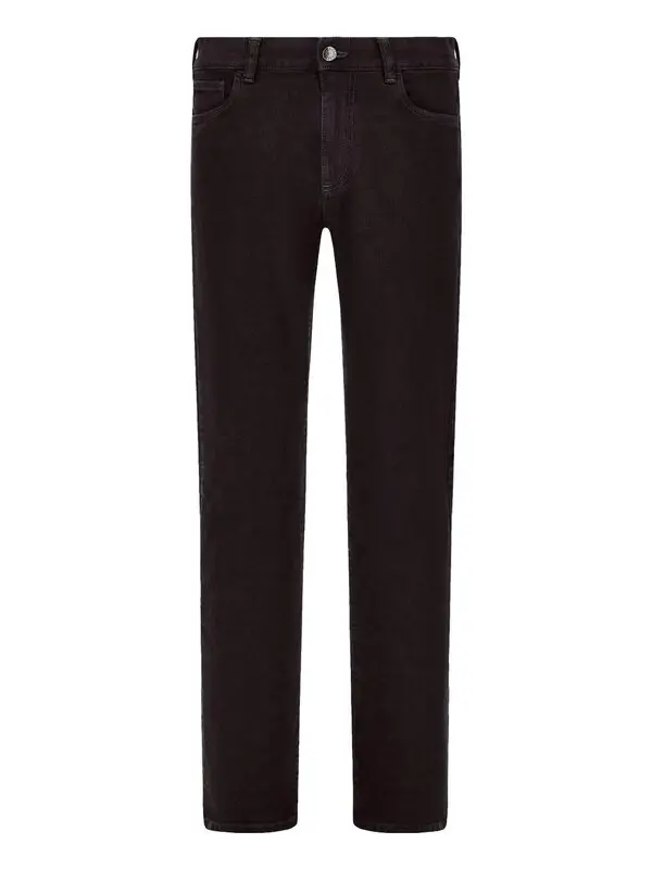 Canali Regular Fit Five-pocket Denim Pants - Black