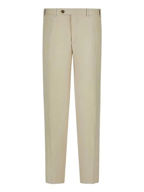 Canali Silk And Linen Trousers - Beige