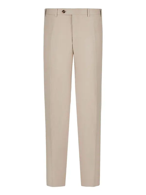 Canali Linen And Silk Regular-fit Trousers - Beige