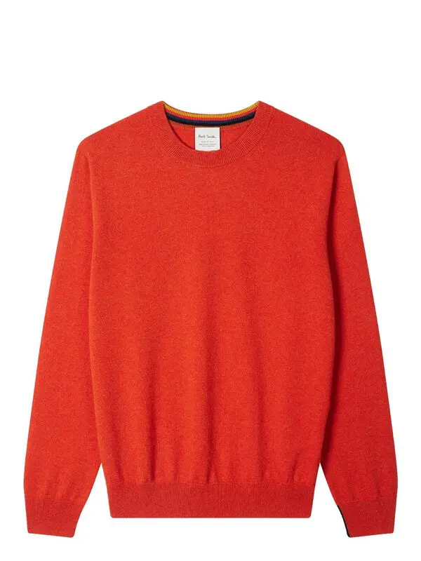 Paul Smith Crew Neck Cashmere Sweater - Orange