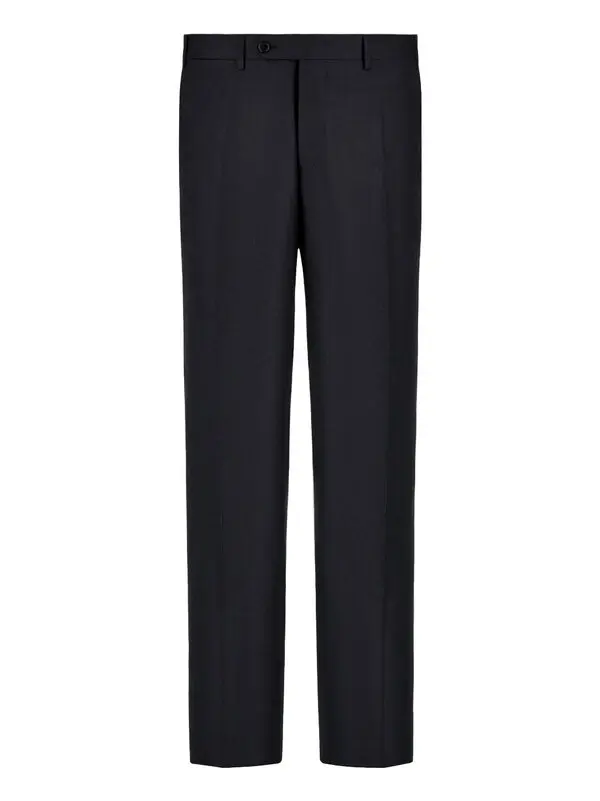 Canali Microstructured Wool Trousers - Blue