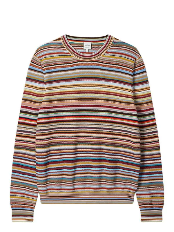 Paul Smith Cotton 'signature Stripe' Crew Neck Sweater - Multicolour