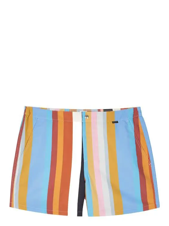 Paul Smith Signature Stripe Buttoned Swim Shorts - Multicolour