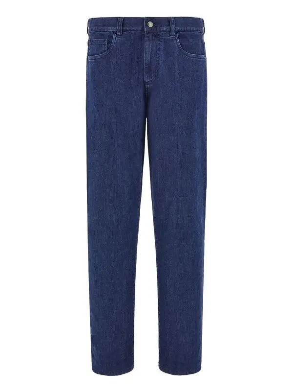 Canali Five-pocket Regular-fit Stretch Denim Pants - Blue