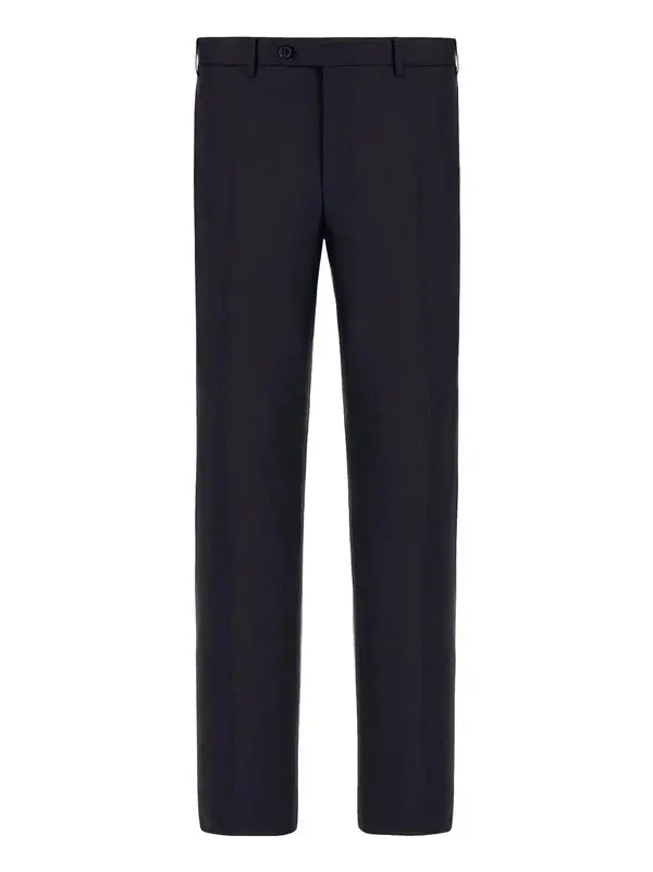 Canali Regular Fit Wool Pants - Blue