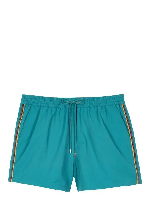 Paul Smith Swim Shorts With 'artist Stripe' Trim - Blue
