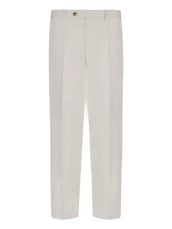 Canali Linen And Silk Regular-fit Trousers - White