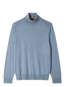 Paul Smith Merino Wool Roll Neck Sweater - Blue