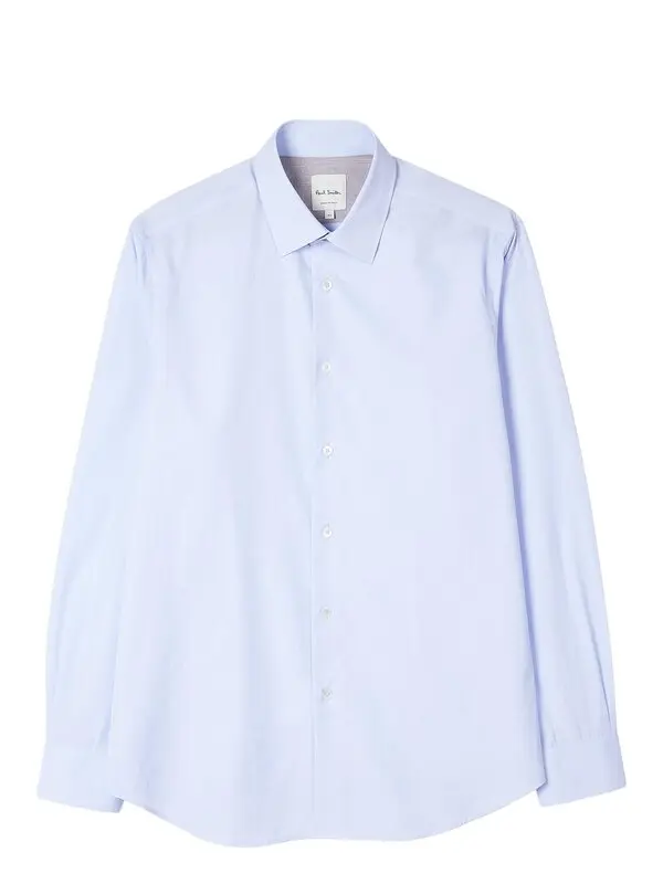 Paul Smith Tailored-fit Light End-on-end Cotton Shirt - Blue