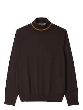 Paul Smith Merino Wool Roll Neck Sweater - Brown