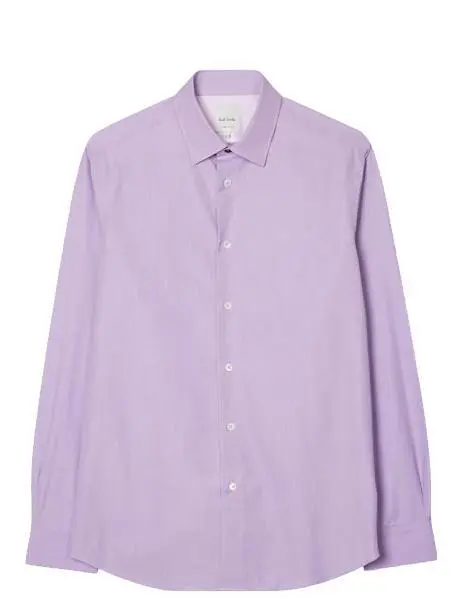 Paul Smith Tailored-fit Lilac End-on-end Cotton Shirt - Purple