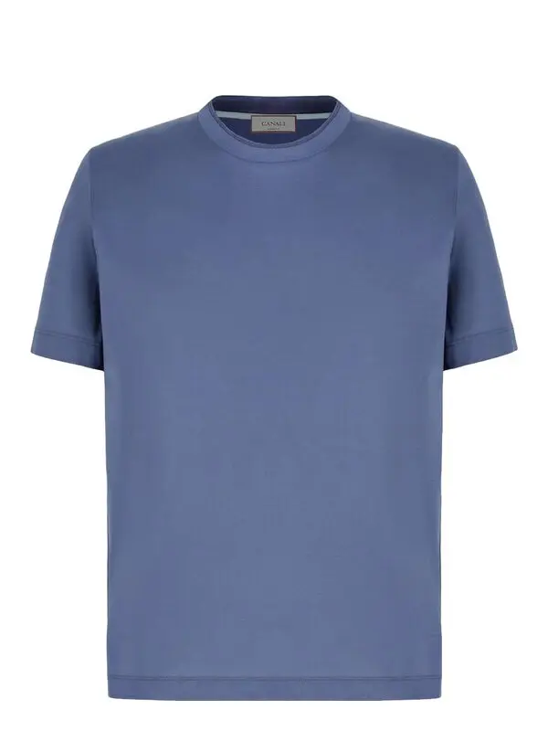 Canali Dusty T-shirt In Filoscozia Cotton - Blue