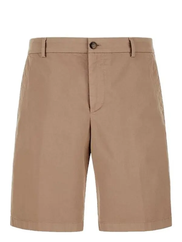 Canali Garment-dyed Cotton Microtwill Shorts - Beige