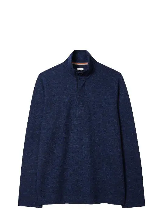 Paul Smith Textured Marl Funnel Neck Sweatshirt - Blue
