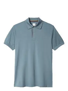 Paul Smith Light Teal 'artist Stripe' Placket Polo Shirt - Blue