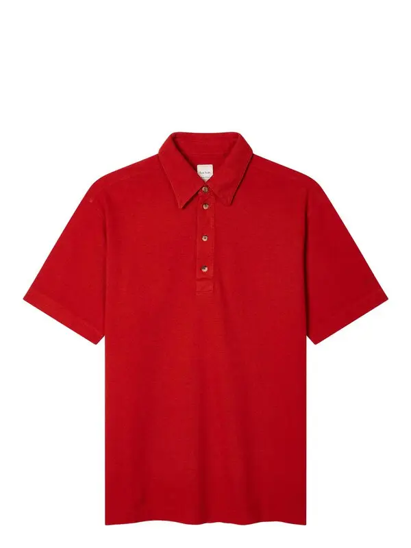 Paul Smith Red Cotton-linen Polo Shirt - Orange