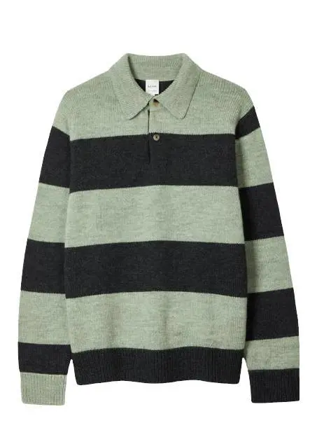 Paul Smith Block Stripe Polo Sweater - Green
