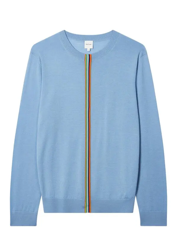 Paul Smith Striped Merino Wool Sweater - Blue