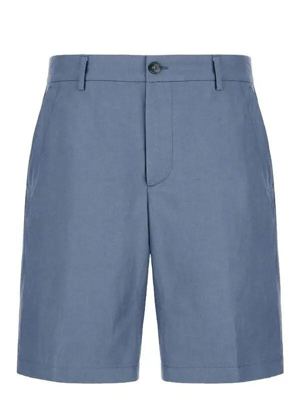 Canali Linen And Silk Shorts - Light Blue