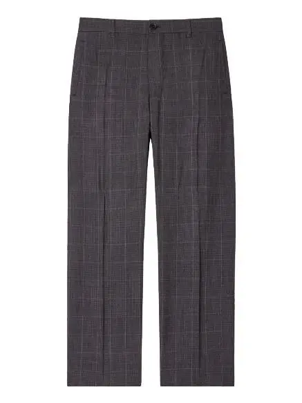 Paul Smith Check Stretch-wool Trousers - Purple