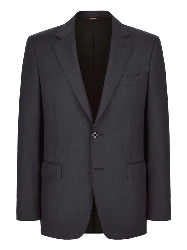 Canali Charcoal Pure 150's Wool Blazer - Grey