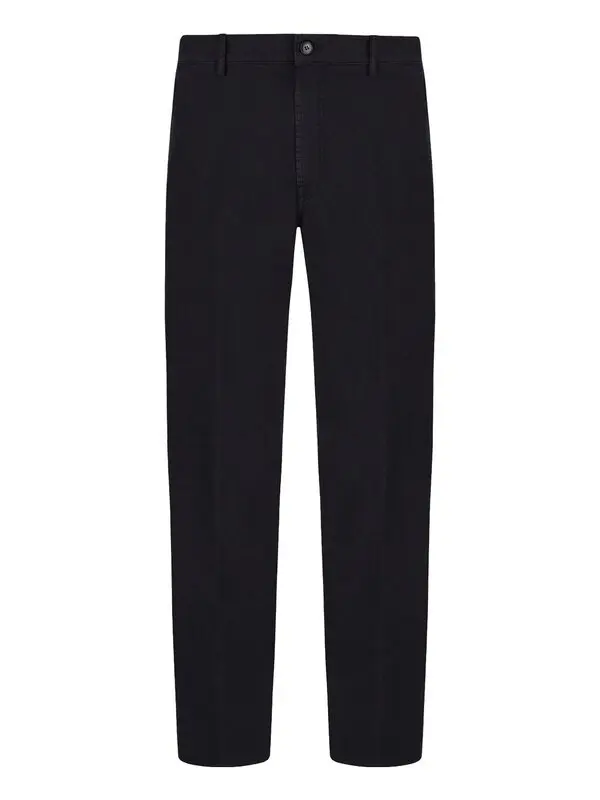 Canali Navy Comfort Cotton Microtwill Chinos - Blue