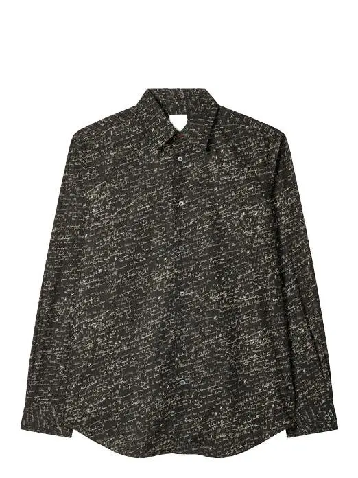 Paul Smith Slide Notes' Print Shirt - Black