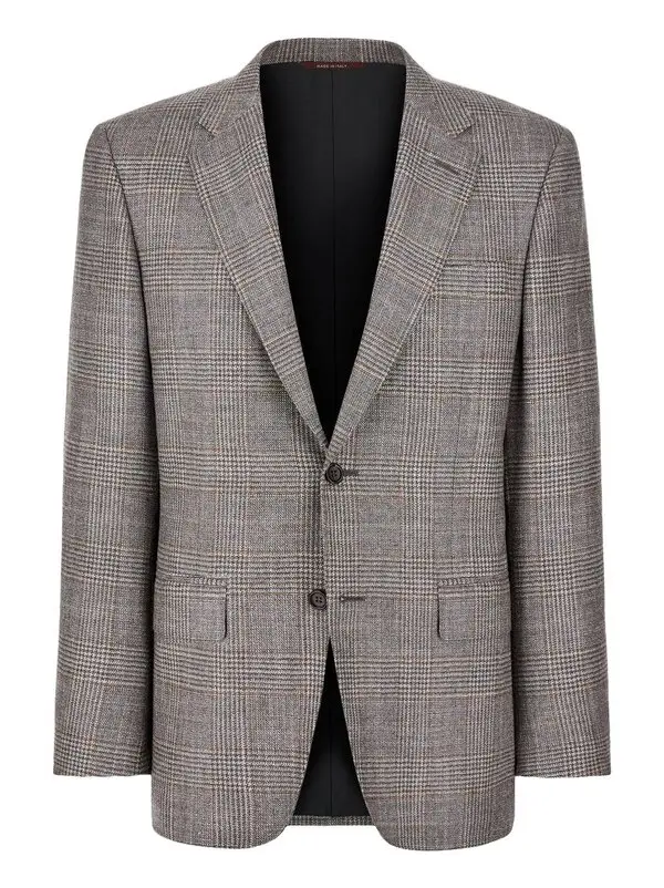 Canali Wool, Silk, And Cashmere Single-breasted Jacket - Grey