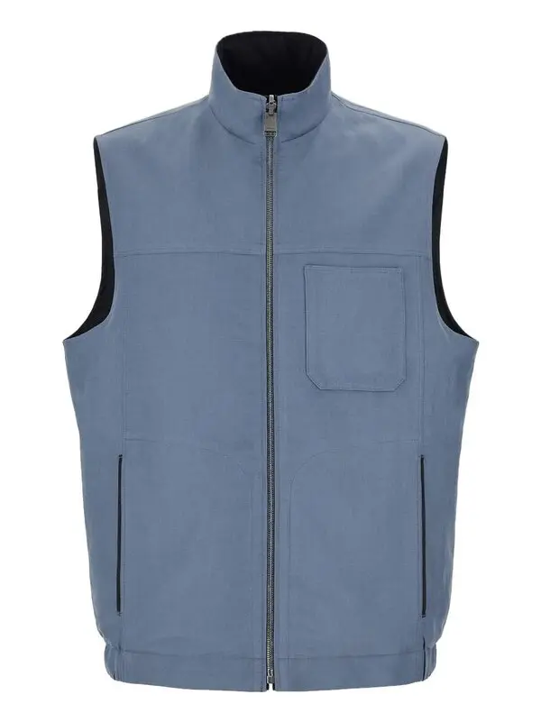 Canali Reversible Puffer Gilet - Light Blue
