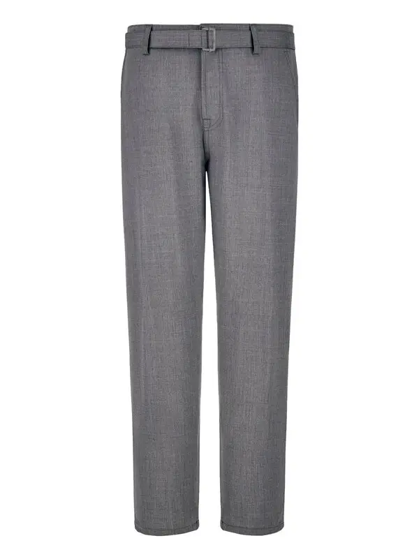 Canali Carrot Fit Chinos With Fabric Belt - Grey