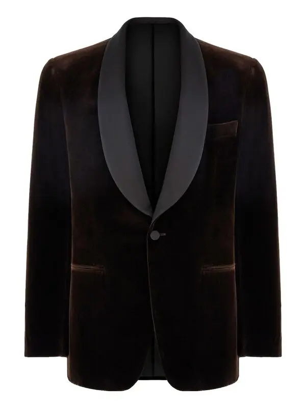 Canali Cotton Velvet Tuxedo Jacket - Brown