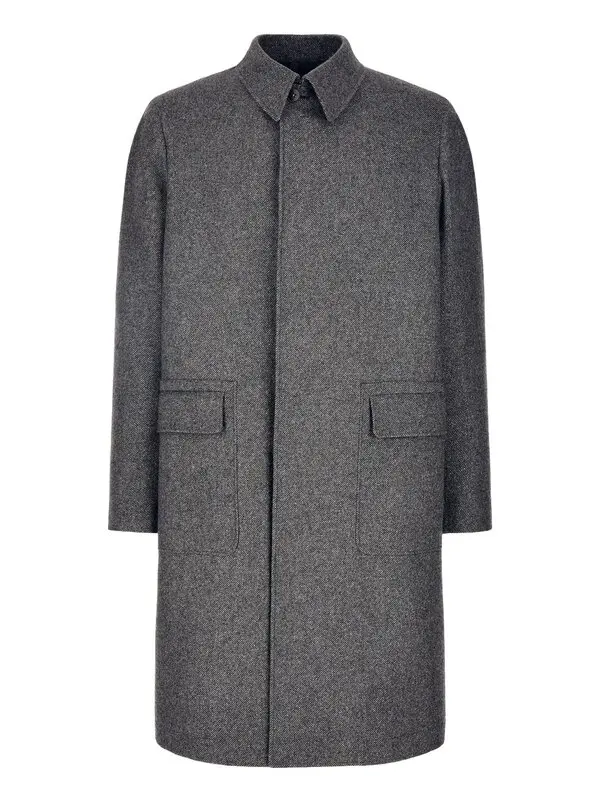 Canali Nuvola Silk Wool Coat - Grey