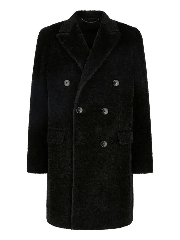 Canali Alpaca Wool Double-breasted Coat - Black